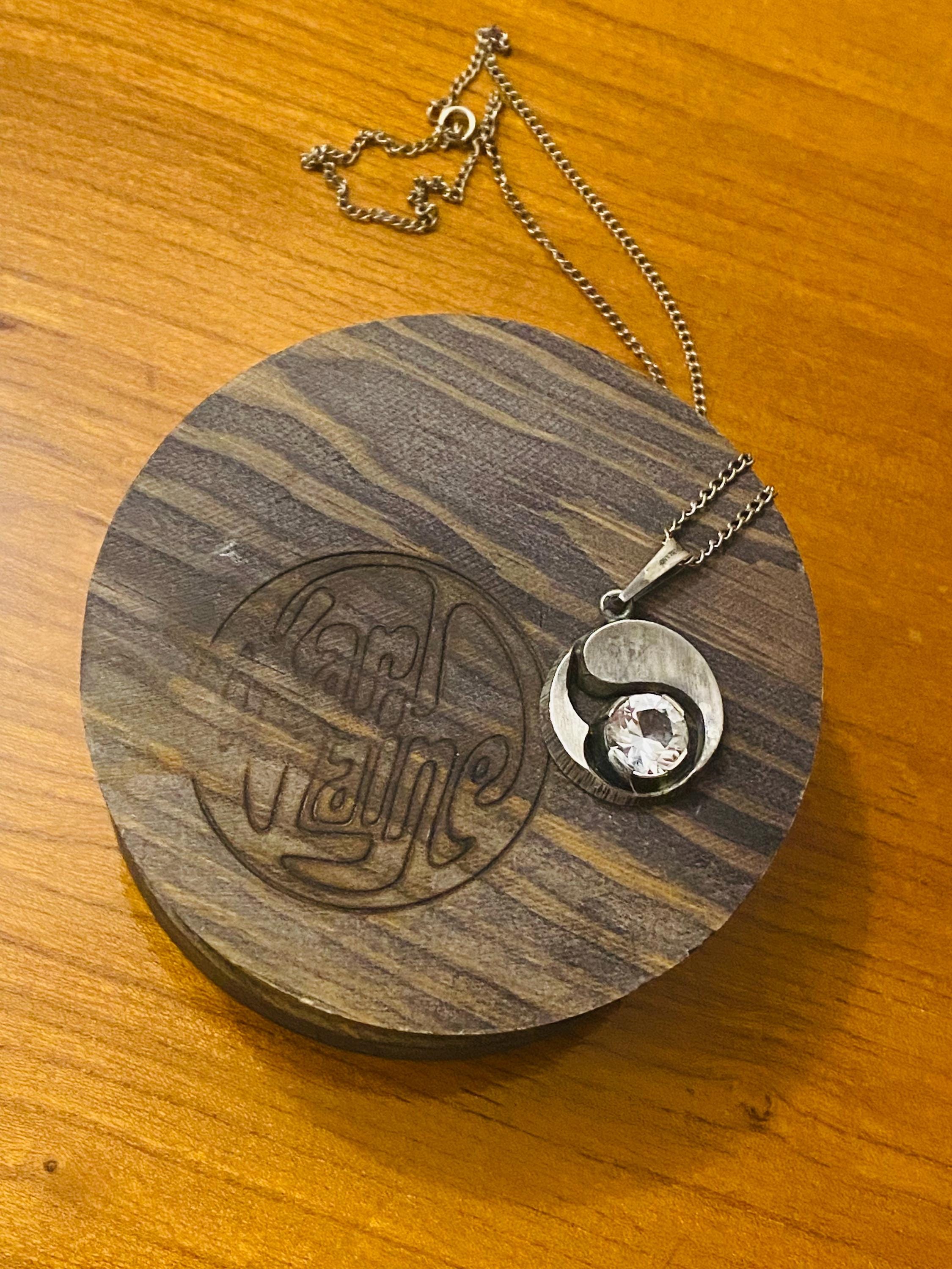 With Orignal Box/a Modernist Karl Laine Sterling Silver and Rock ...