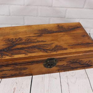 Wooden Watch Box Handmade, Christmas Gift for Men, Lichtenberg Burning ...