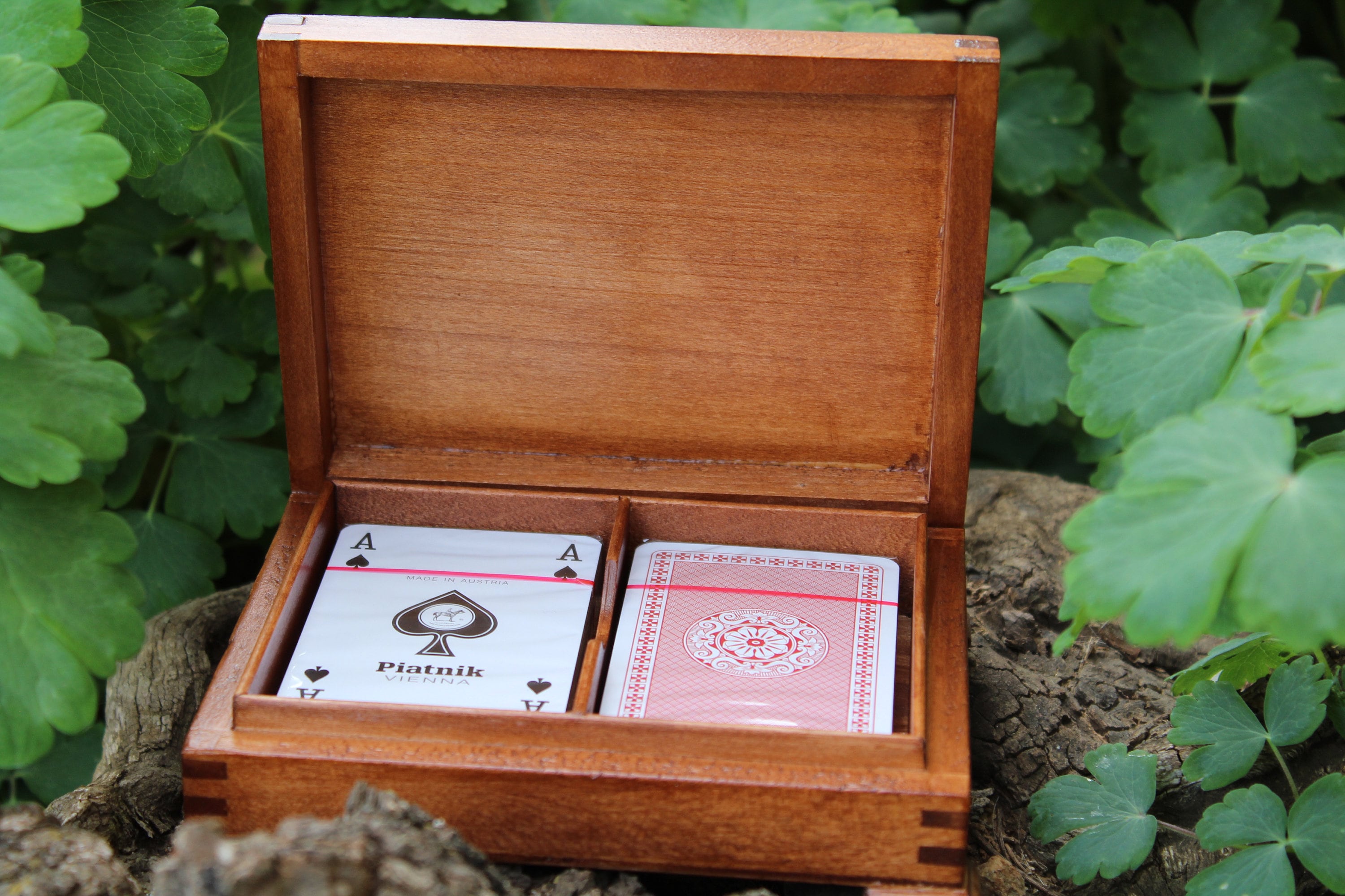 Playing Card Box for 2 Decks Poker Cards Wooden Box | Etsy