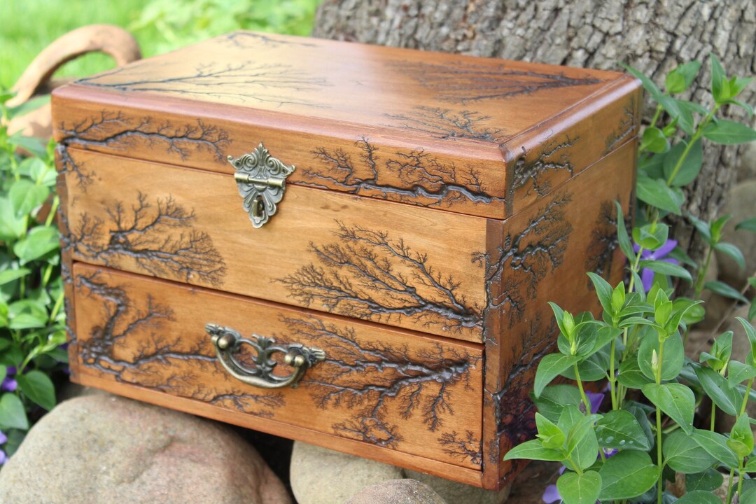 Personalized Watch Sunglass Box: Lichtenberg Engraved Wood Organizer - Etsy