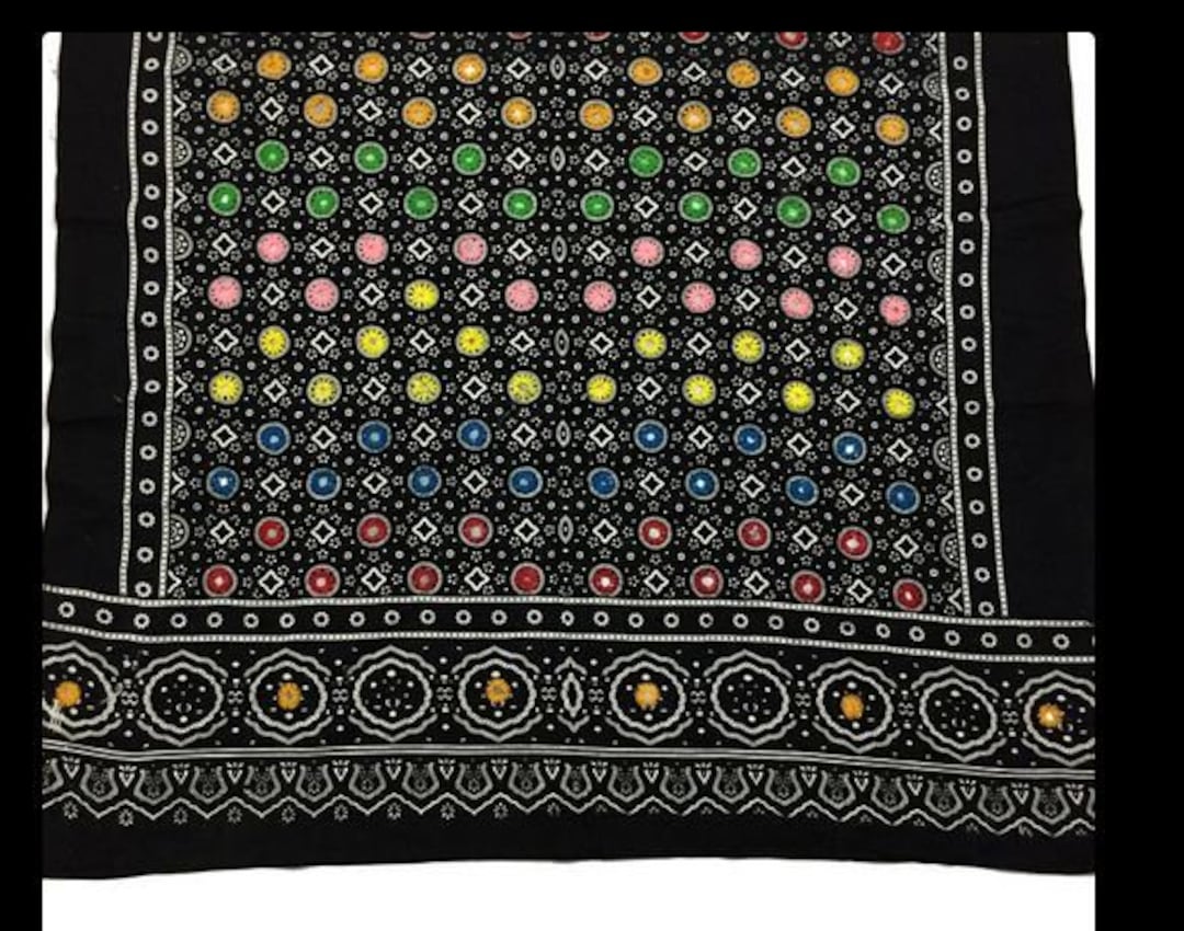 Traditional Sindhi Ajrak With Hand Embroidered Mirror Work - Etsy