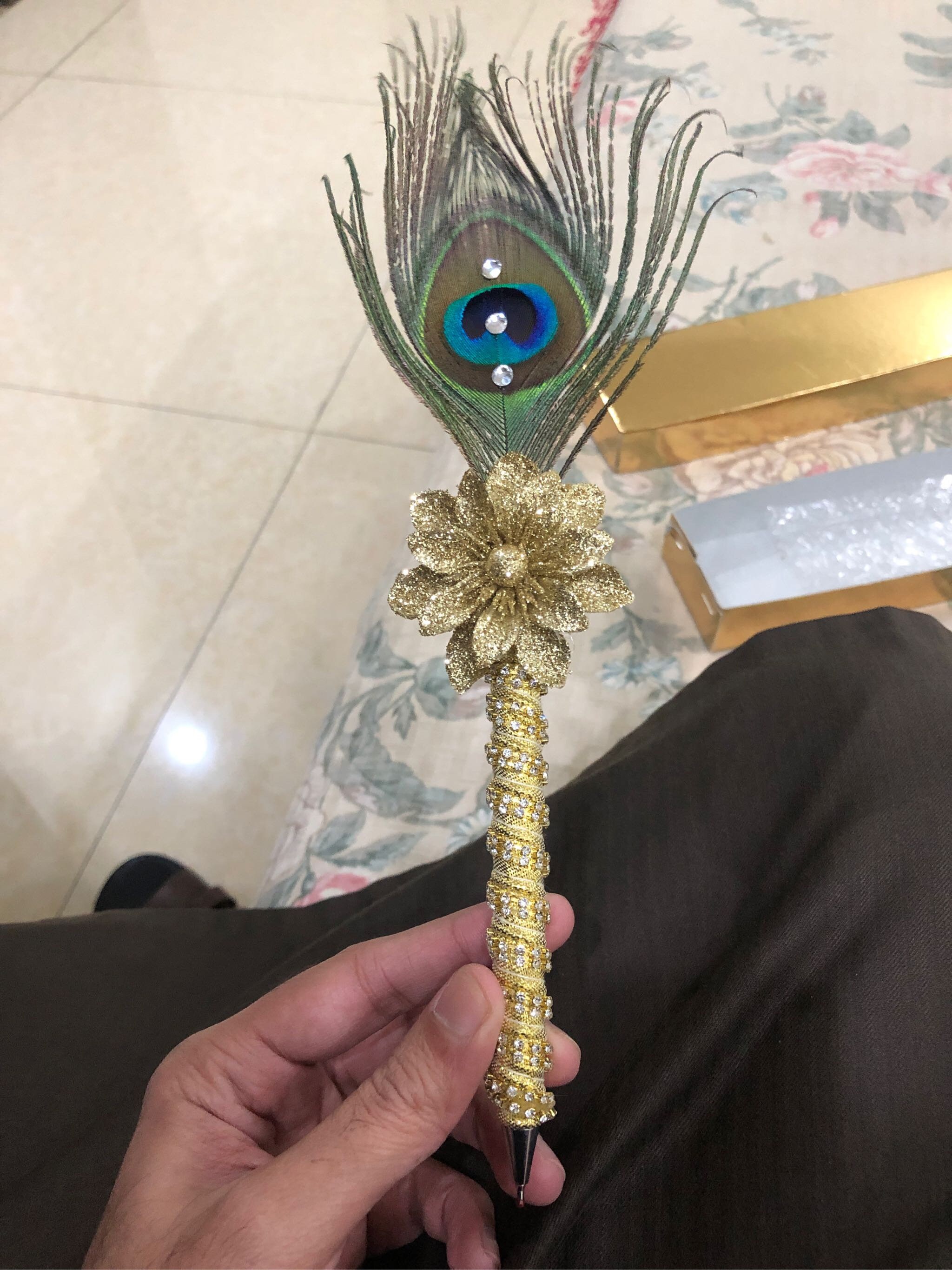 Nikah Pen Peacock Feather Silicon Gel Pen Nikkah - Etsy