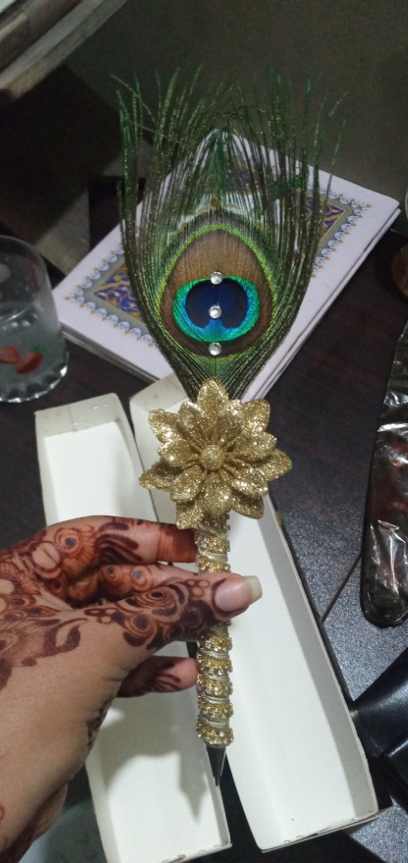 Nikah Pen Peacock Feather Silicon Gel Pen Nikkah - Etsy
