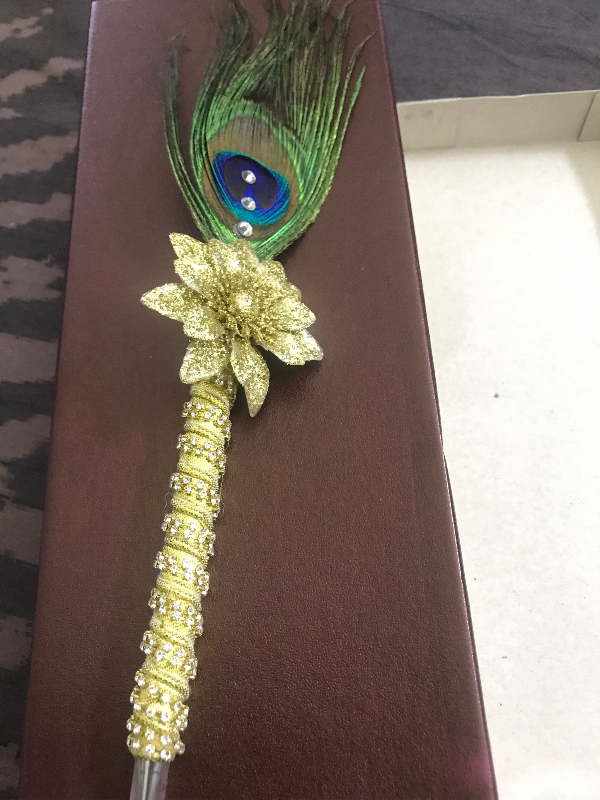 Nikah Pen Peacock Feather Silicon Gel Pen Nikkah - Etsy