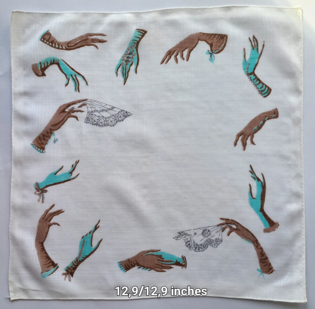 Vintage Handkerchief Pearls Circular Handkerchiefs Lady Accessories Are ...