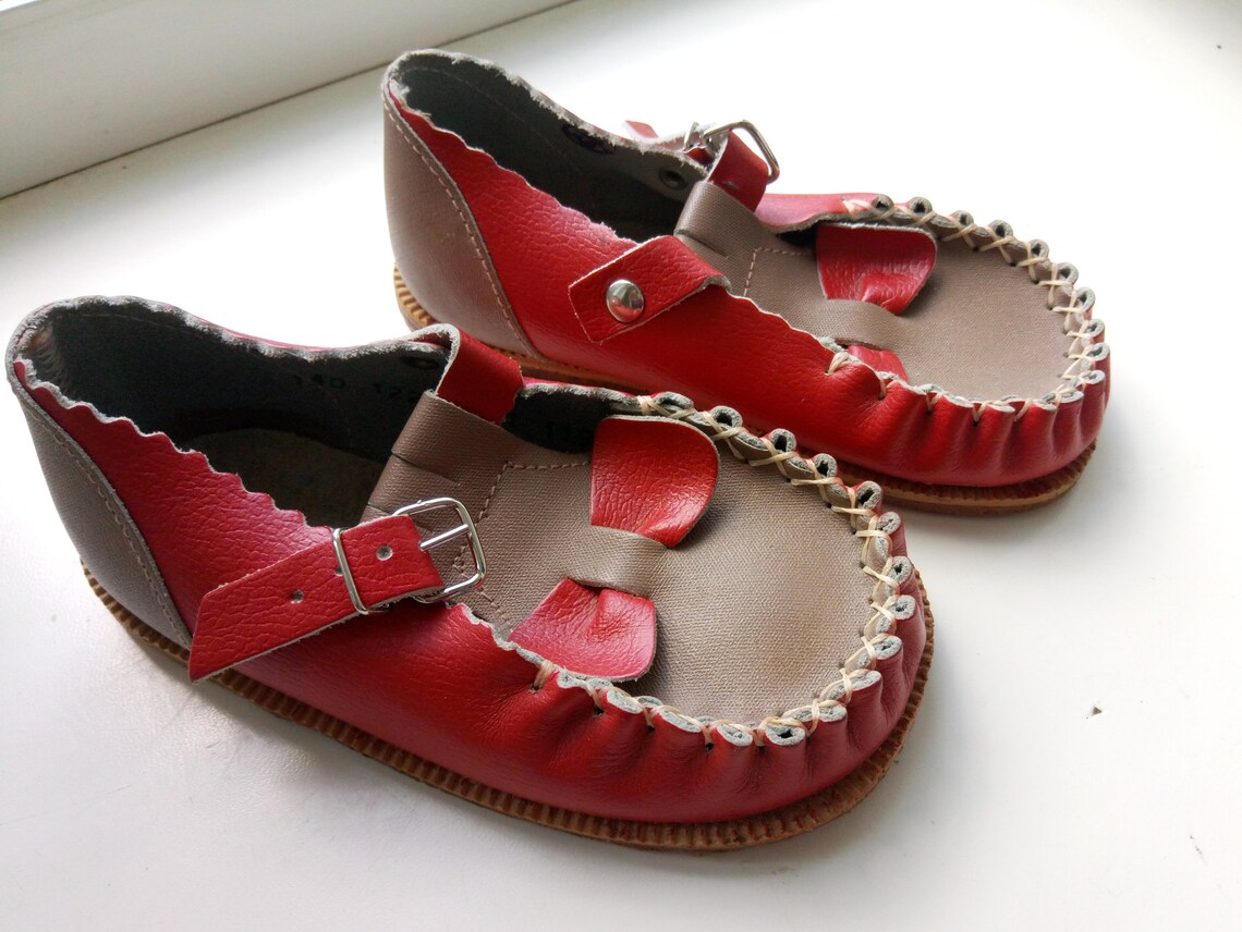 NEW Vintage Soviet Baby Sandals Children's Shoes Red and - Etsy
