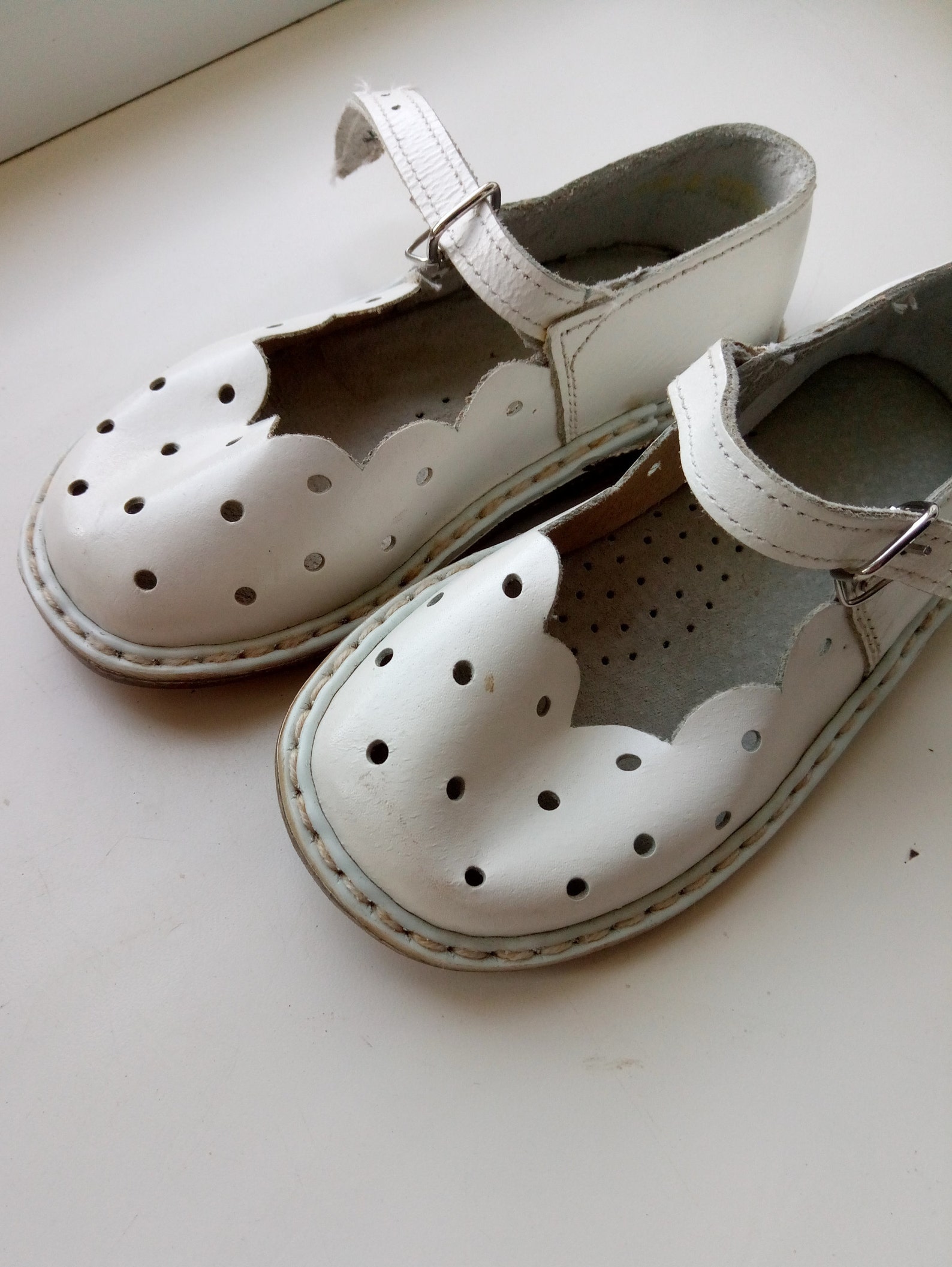 White Vintage Soviet Children Shoes Leather Sandals Baby Shoes Girl ...