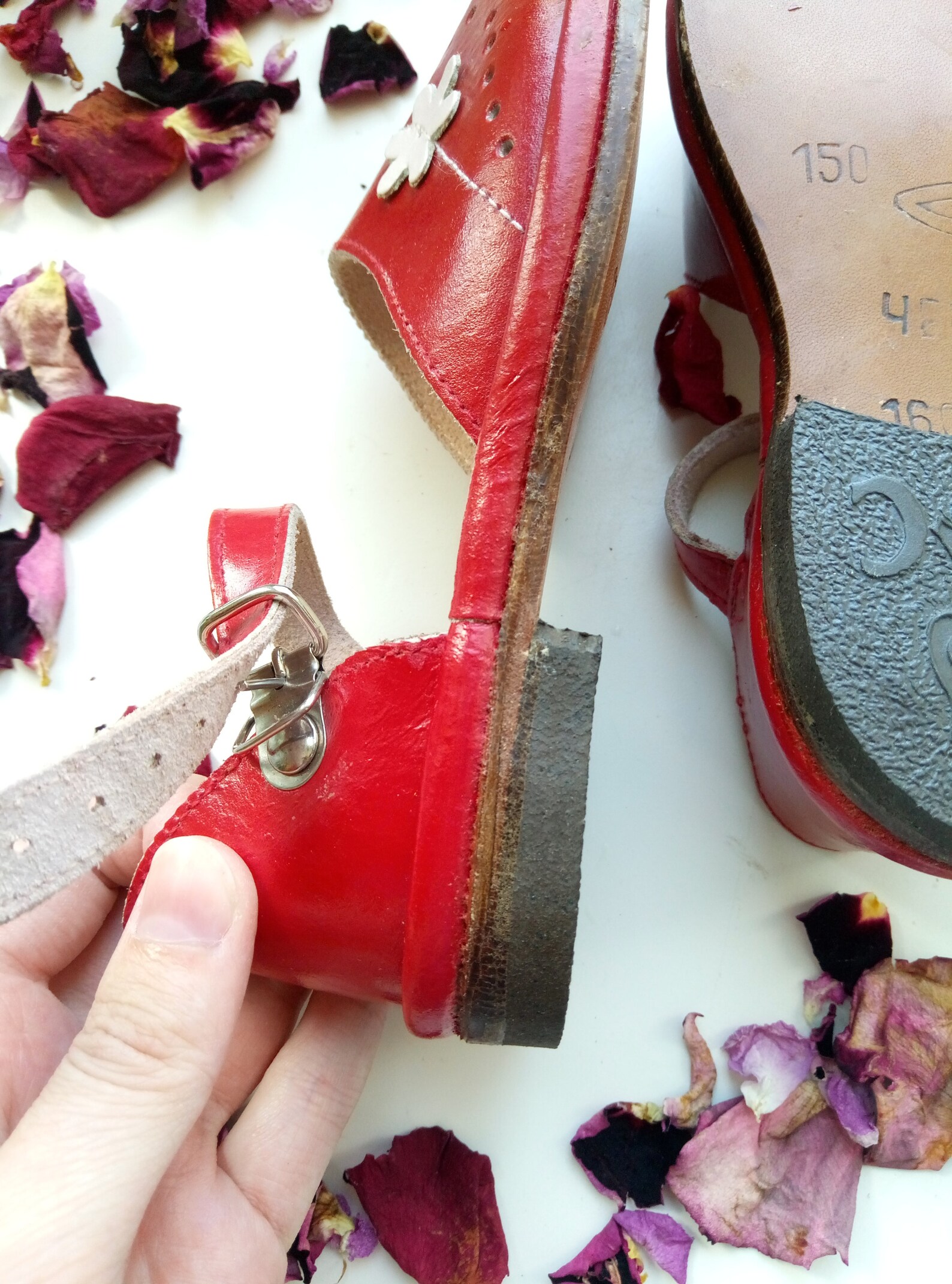 NEW Soviet Kids Sandals Red Leather Flat Perforated - Etsy