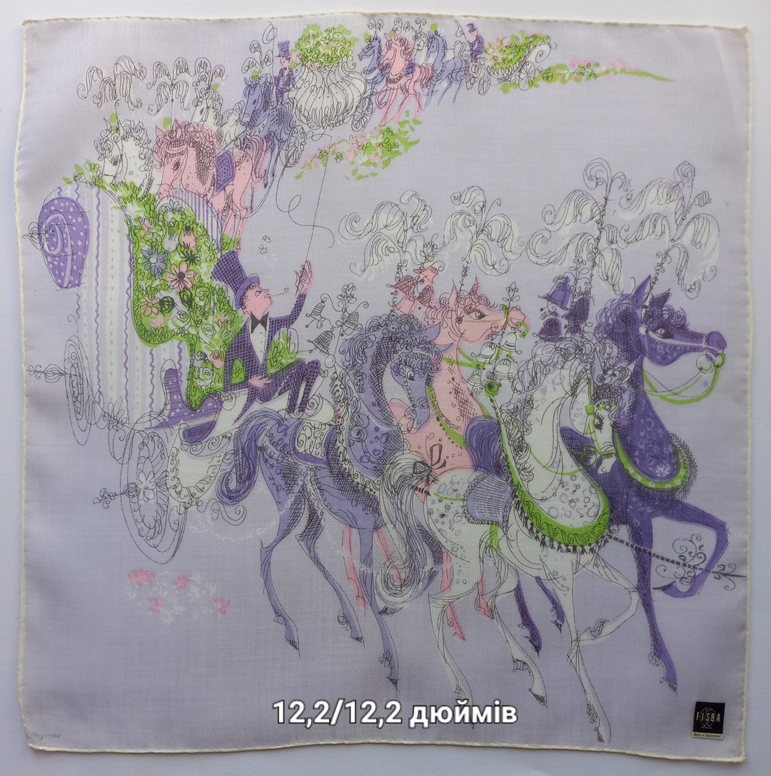 Vintage Handkerchief Carriages Flowers Prom Koani Flowers Fisba Hand ...