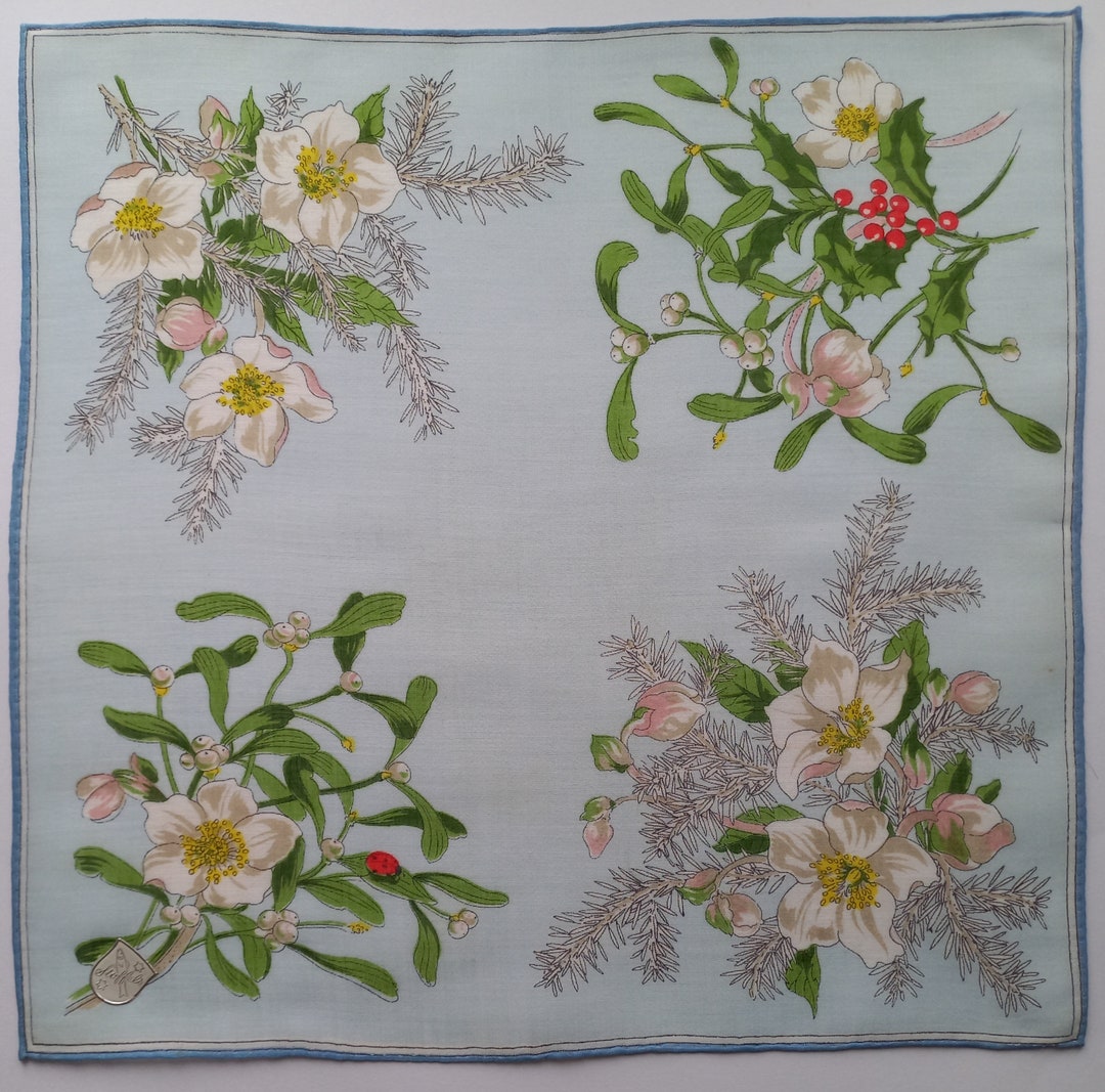 Vintage | Handkerchief | Stoffels | Floral Print | Soft Color | Cotton ...