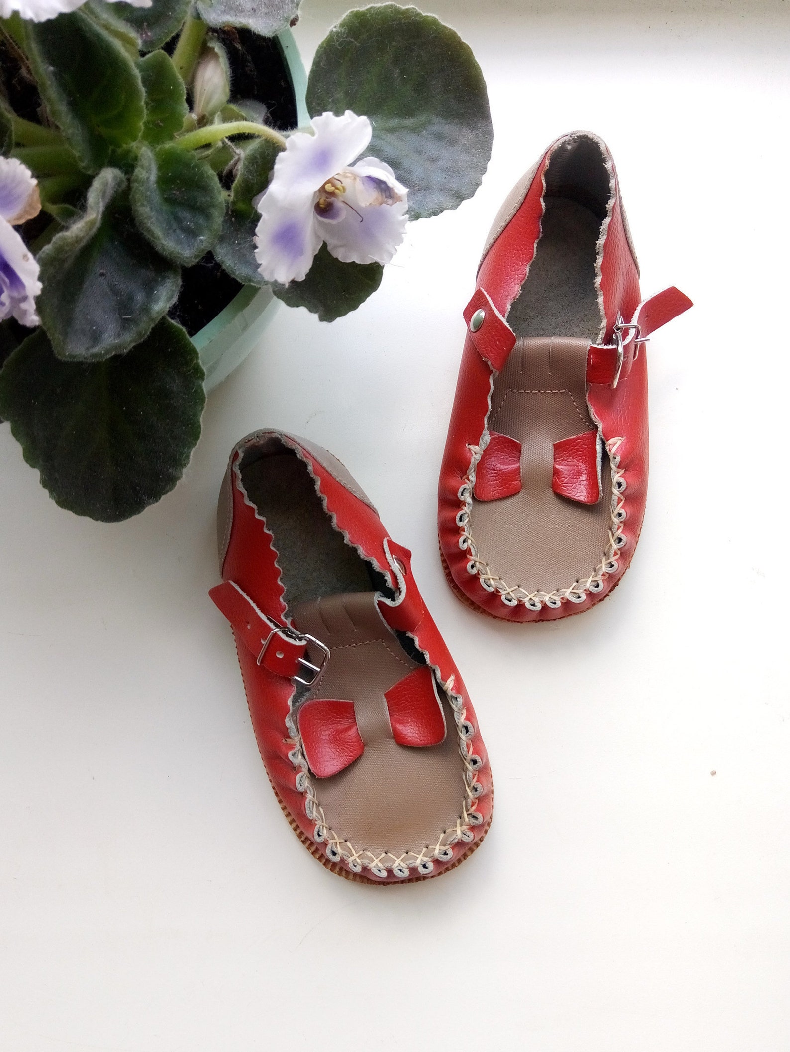 NEW Vintage Soviet Baby Sandals Children's Shoes Red and - Etsy