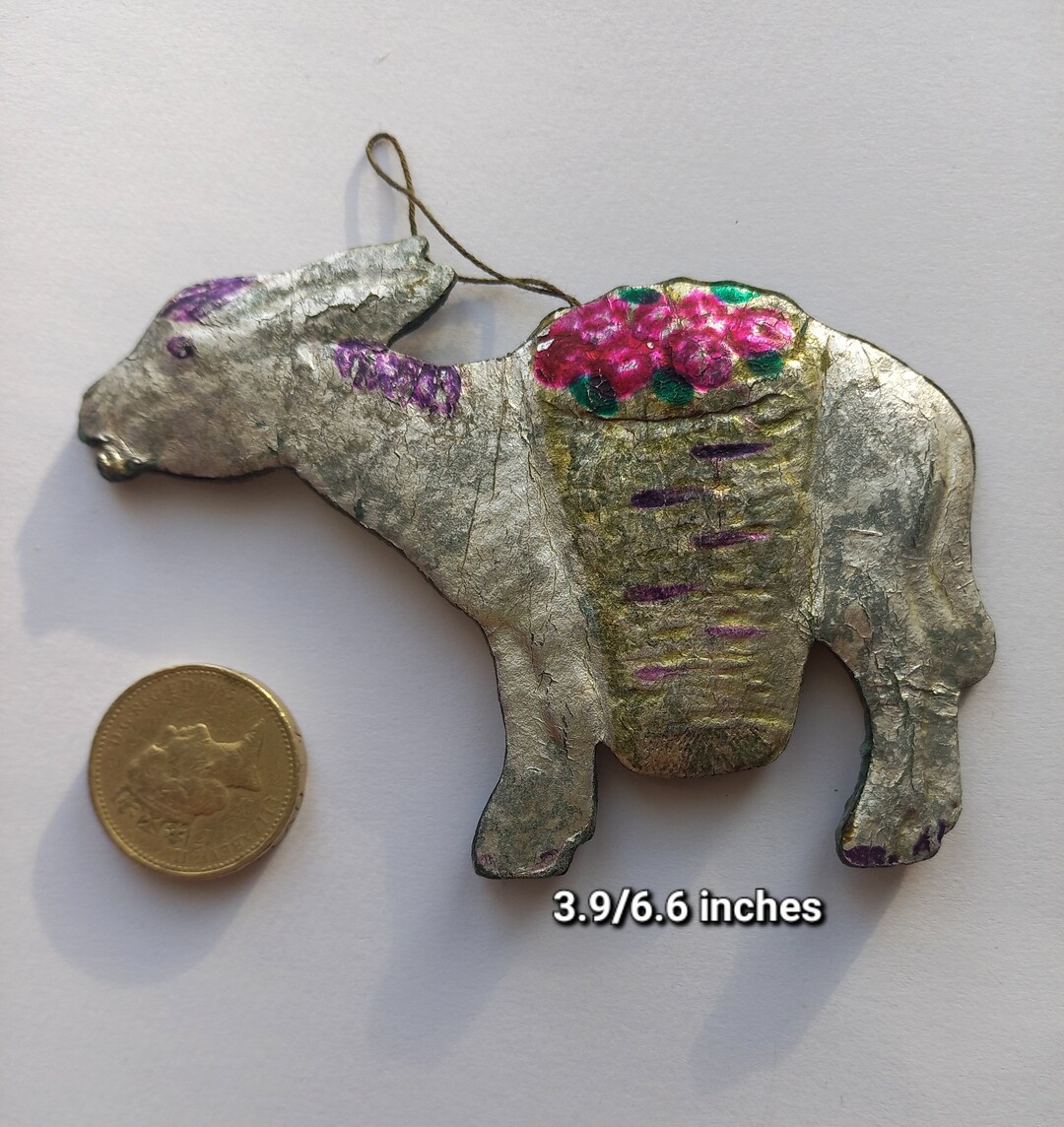 Vintage | Christmas Decorations | Donkey | Cardboard | Hanging ...