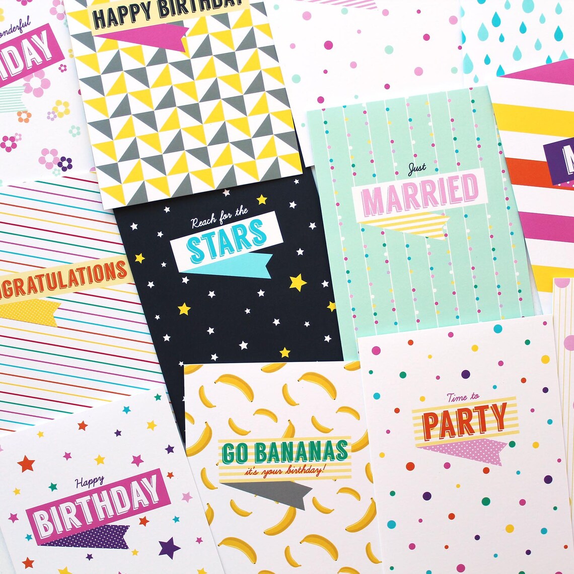 Pack of 12 Assorted Greeting Cards - Etsy