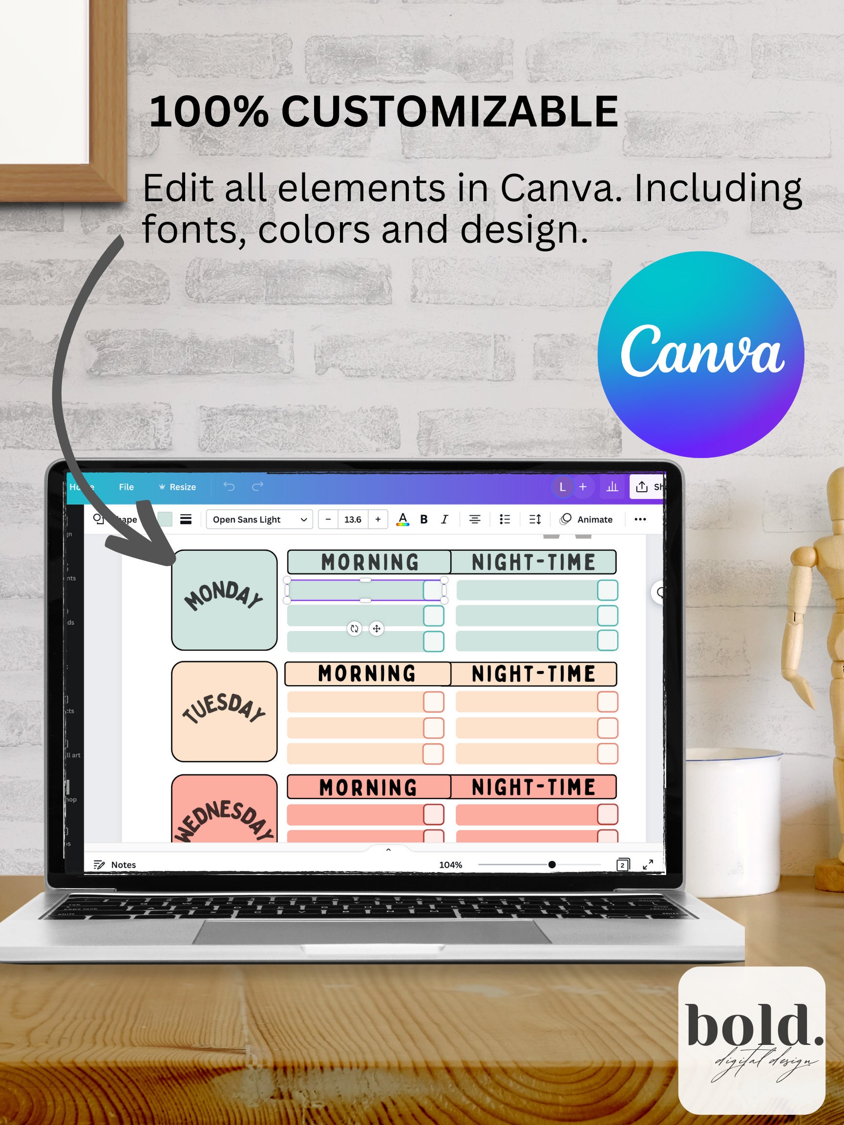 DIGITAL DOWNLOAD • CANVA • Kid’s Chore Chart• Chore Calendar Printable ...