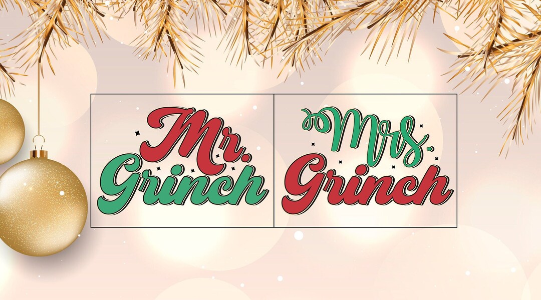 Mr and Mrs Grinch PNG, Grinch PNG, Christmas Png, Merry Christmas ...