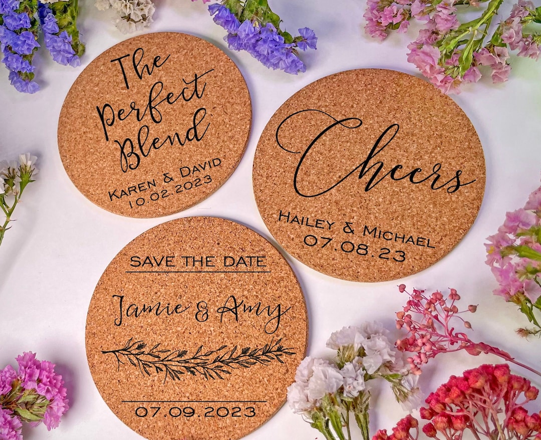 Personalized Wedding Cork Coasters Favors for Guests - Etsy
