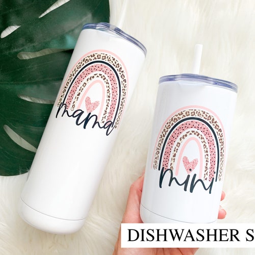 Mommy And Me Tumblers Retro Mama And Mini Tumbler Set Mom Etsy