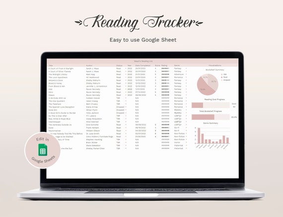 Digital Reading Tracker 2022 Reading Log Reading Journal - Etsy