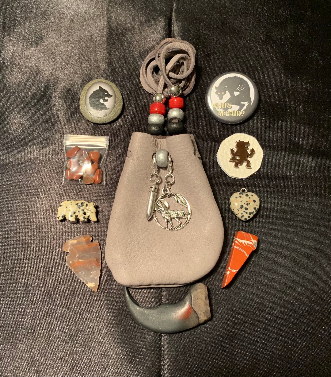 Werewolf Spirit Pouch, Gray Werewolf Medicine Bag, Werewolf Totem ...