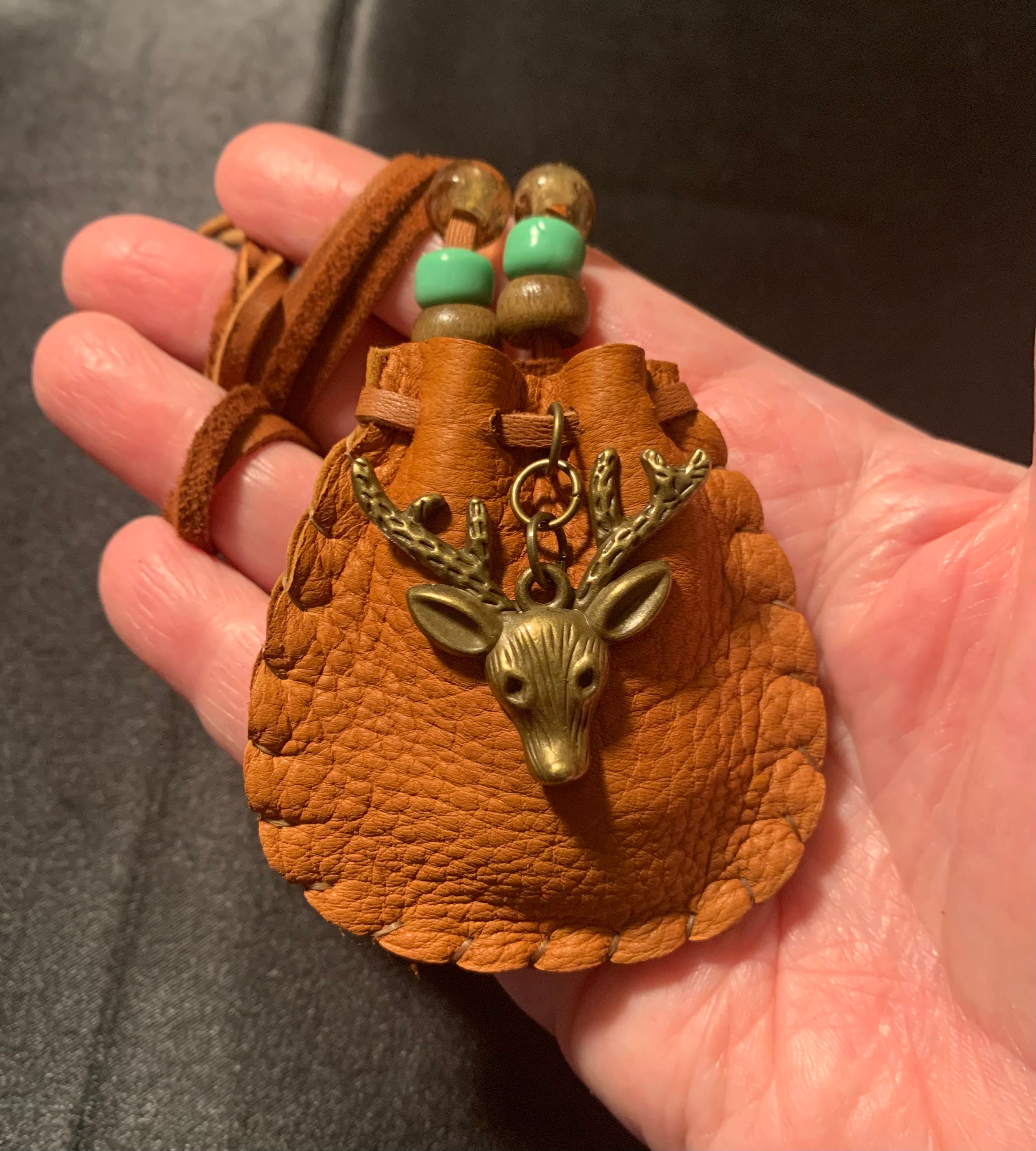 Small Deer Spirit Pouch Deer Medicine Bag Deer Totem Stone - Etsy