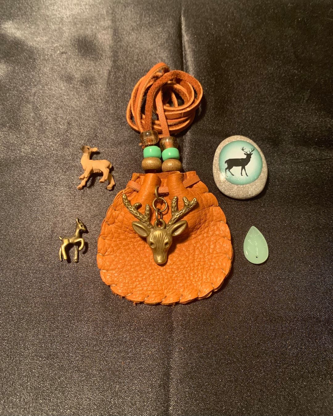 Small Deer Spirit Pouch, Deer Medicine Bag, Deer Totem Stone, Deer ...
