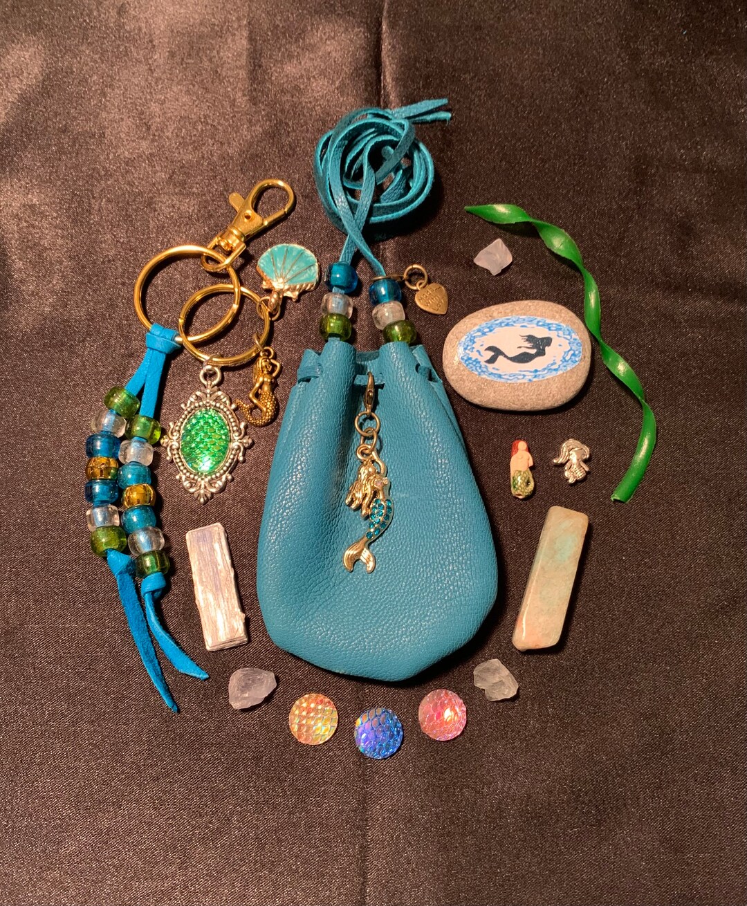 Mermaid Spirit Pouch, Mermaid Medicine Bag, Mermaid Totem Stone ...