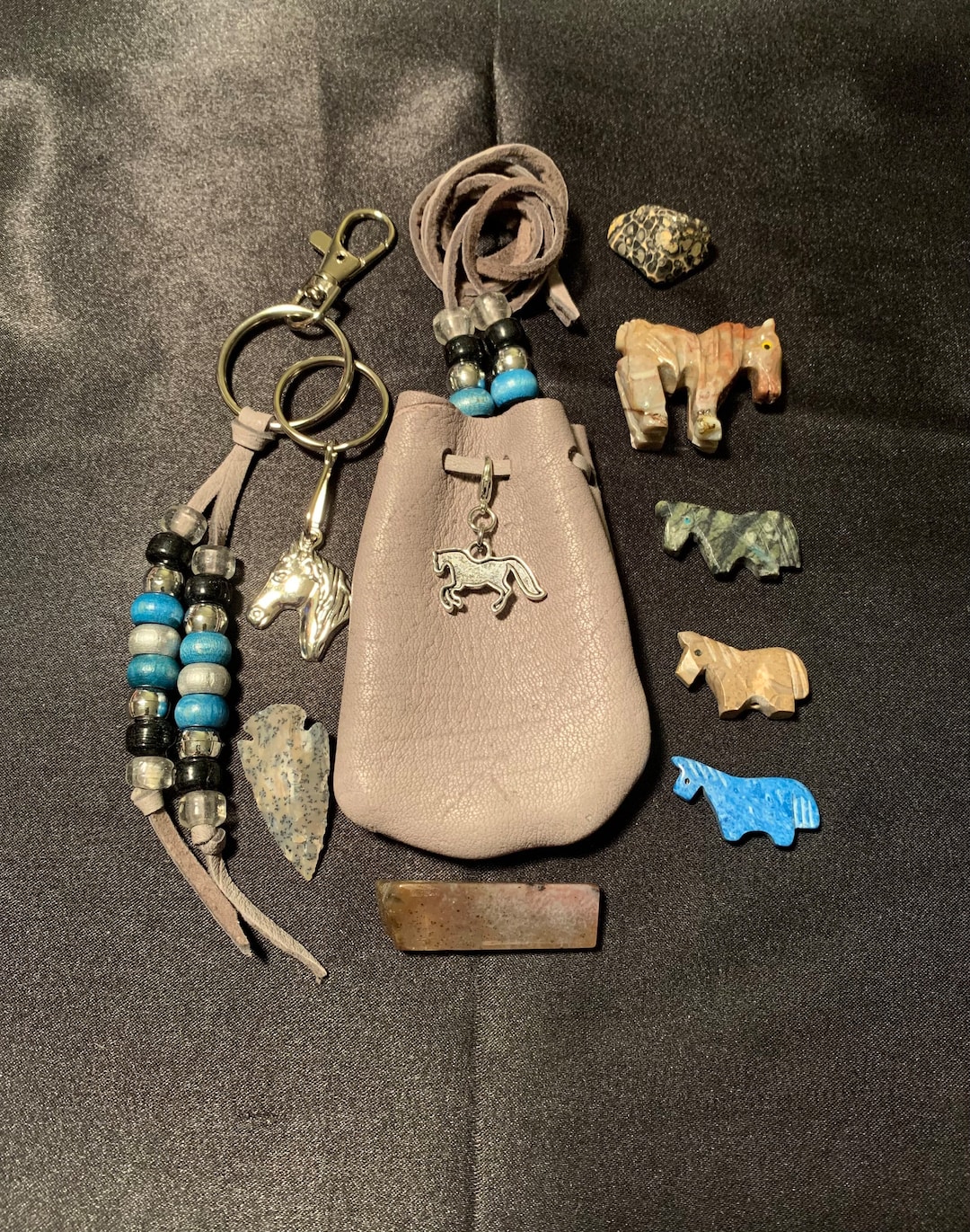 Horse Spirit Pouch, Dapple Grey Horse Medicine Bag, Horse Fetish, Horse ...