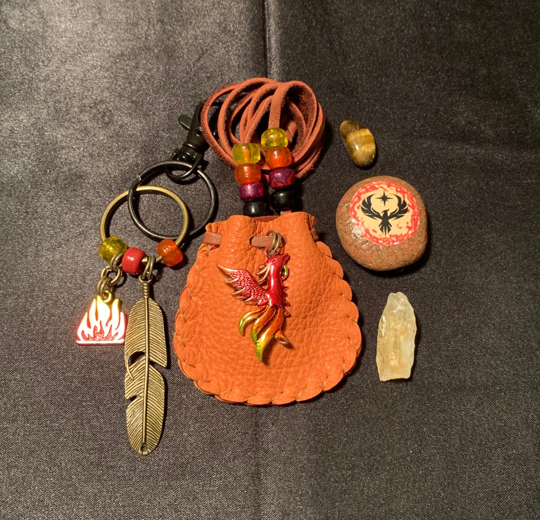 Small Phoenix Spirit Pouch, Phoenix Medicine Bag, Phoenix Spirit Animal ...