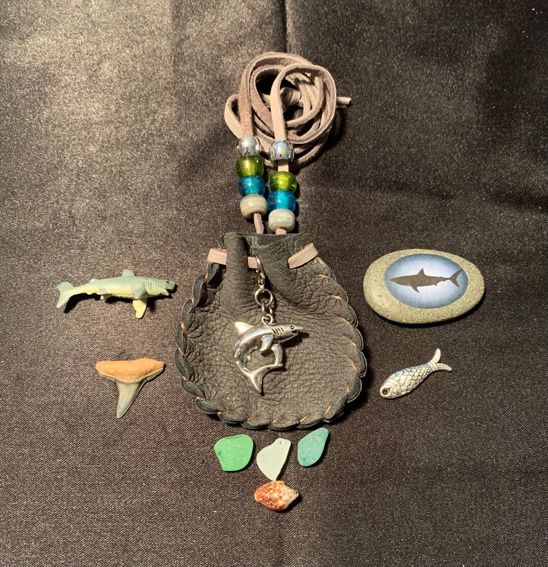 Small Shark Spirit Pouch, Shark Medicine Bag, Shark Fetish, Shark Totem ...