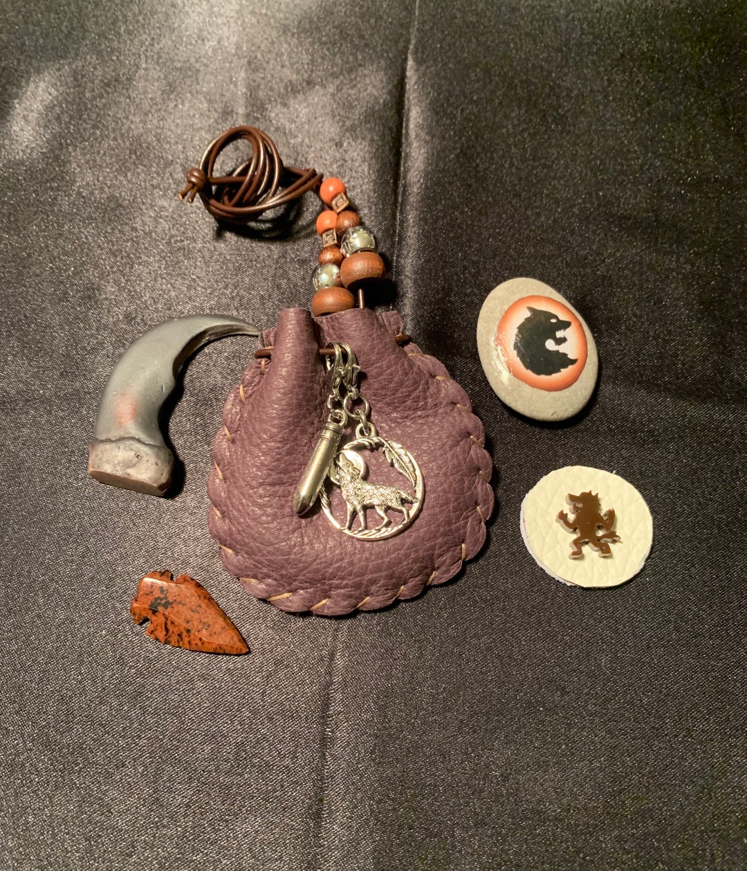 Small Werewolf Spirit Pouch, Brown Lycan Medicine Bag, Werewolf Totem ...