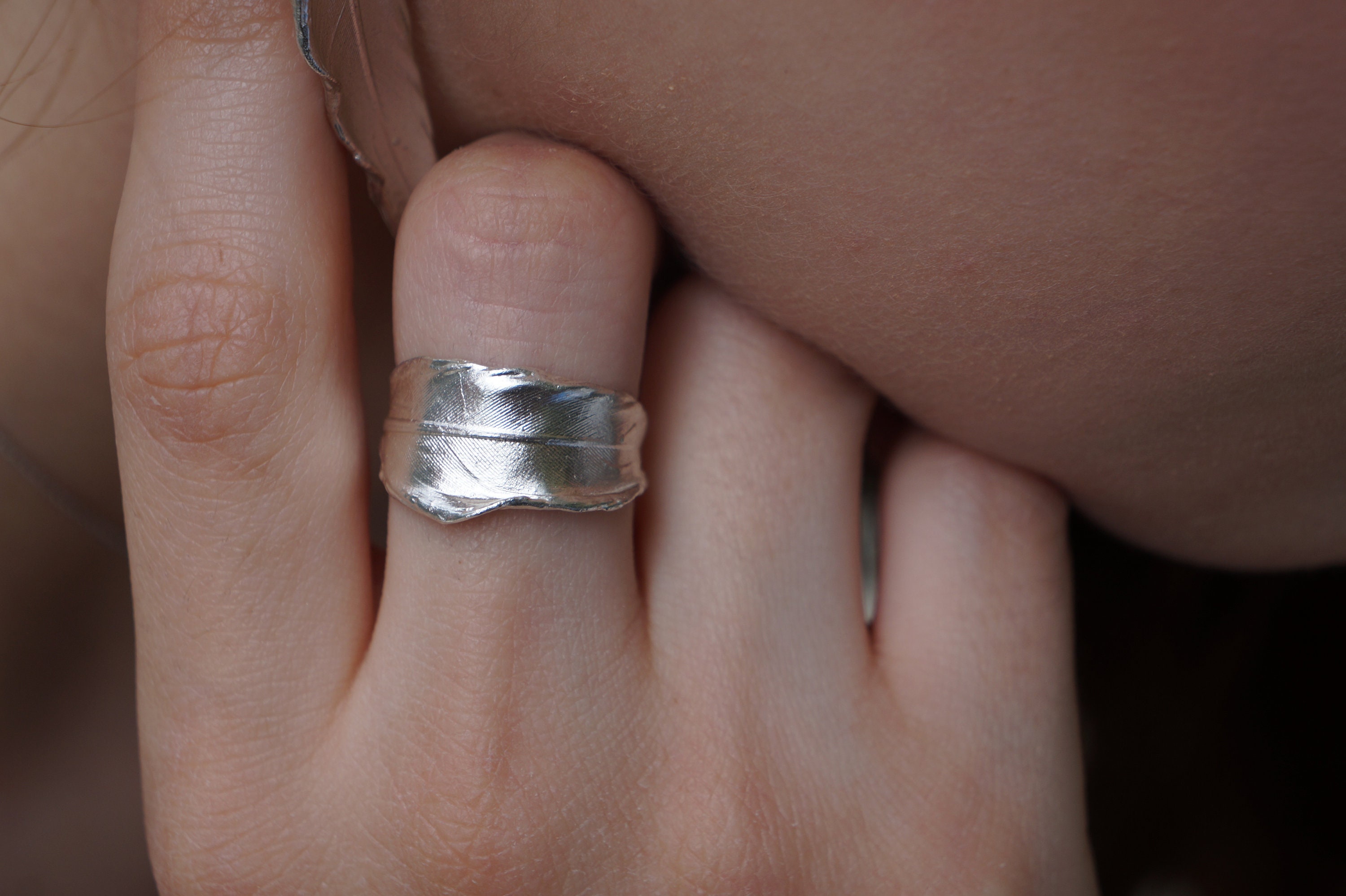 Minimalist Handmade Nature Jewelry. Ring Real Dove Silver - Etsy