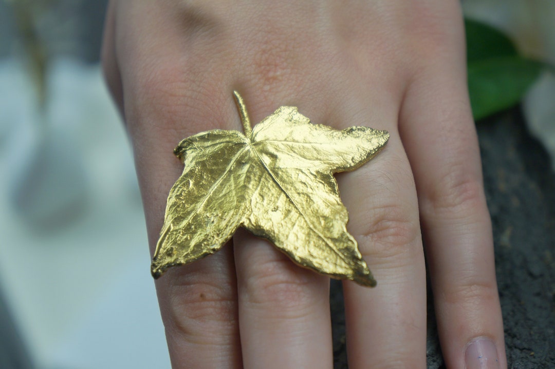 Big Ivy Leaf Ring for Women 14k Gold Plated On/or Sterling - Etsy UK