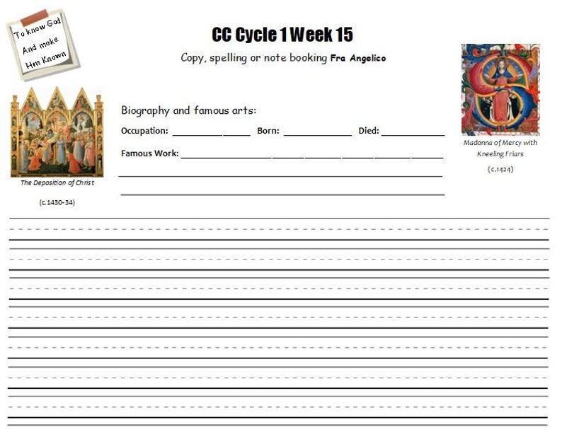 CC Weekly - Hands-on Fine Arts - Cycle 1 - Etsy