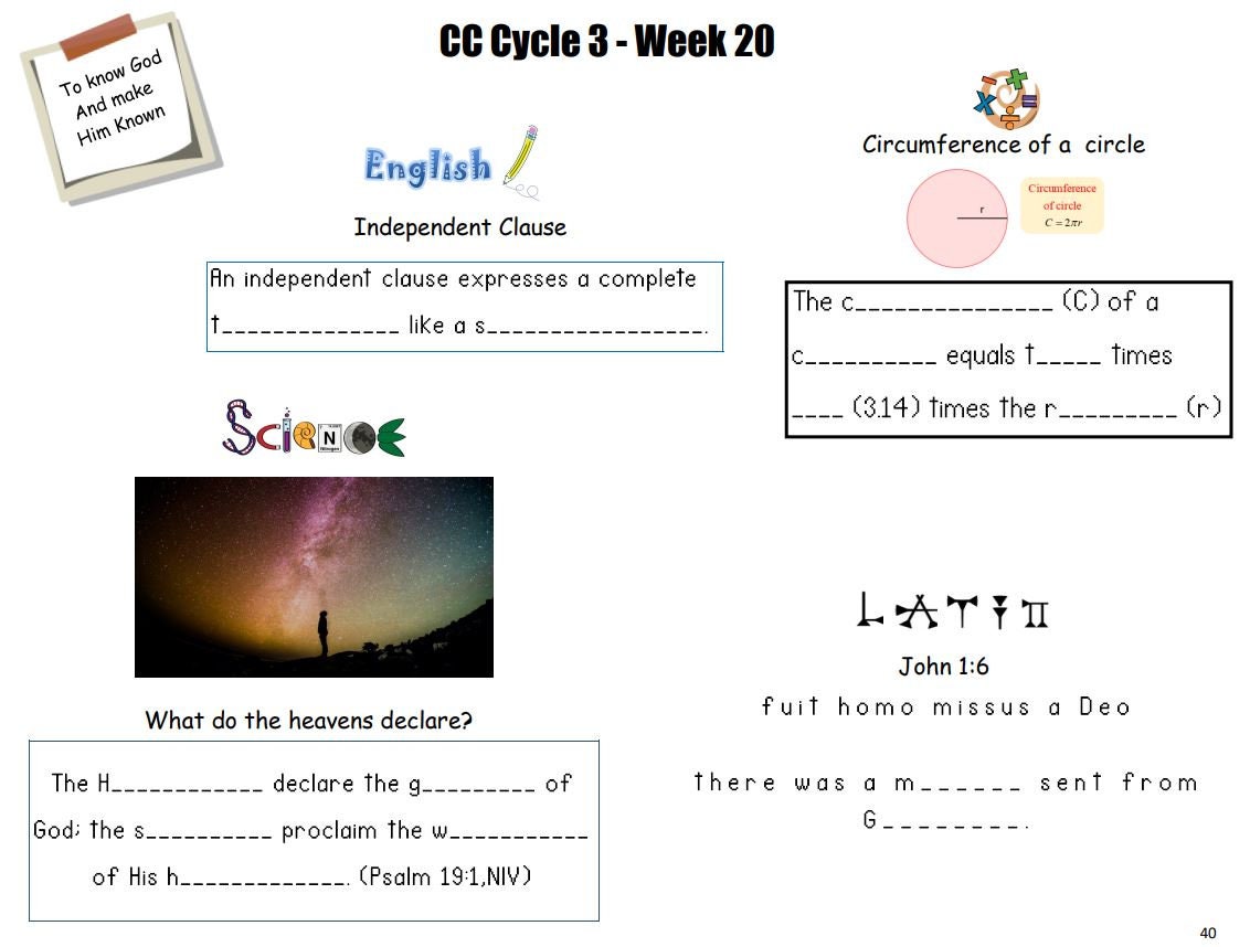 CC Weekly Memory Work Cycle 3 - Etsy