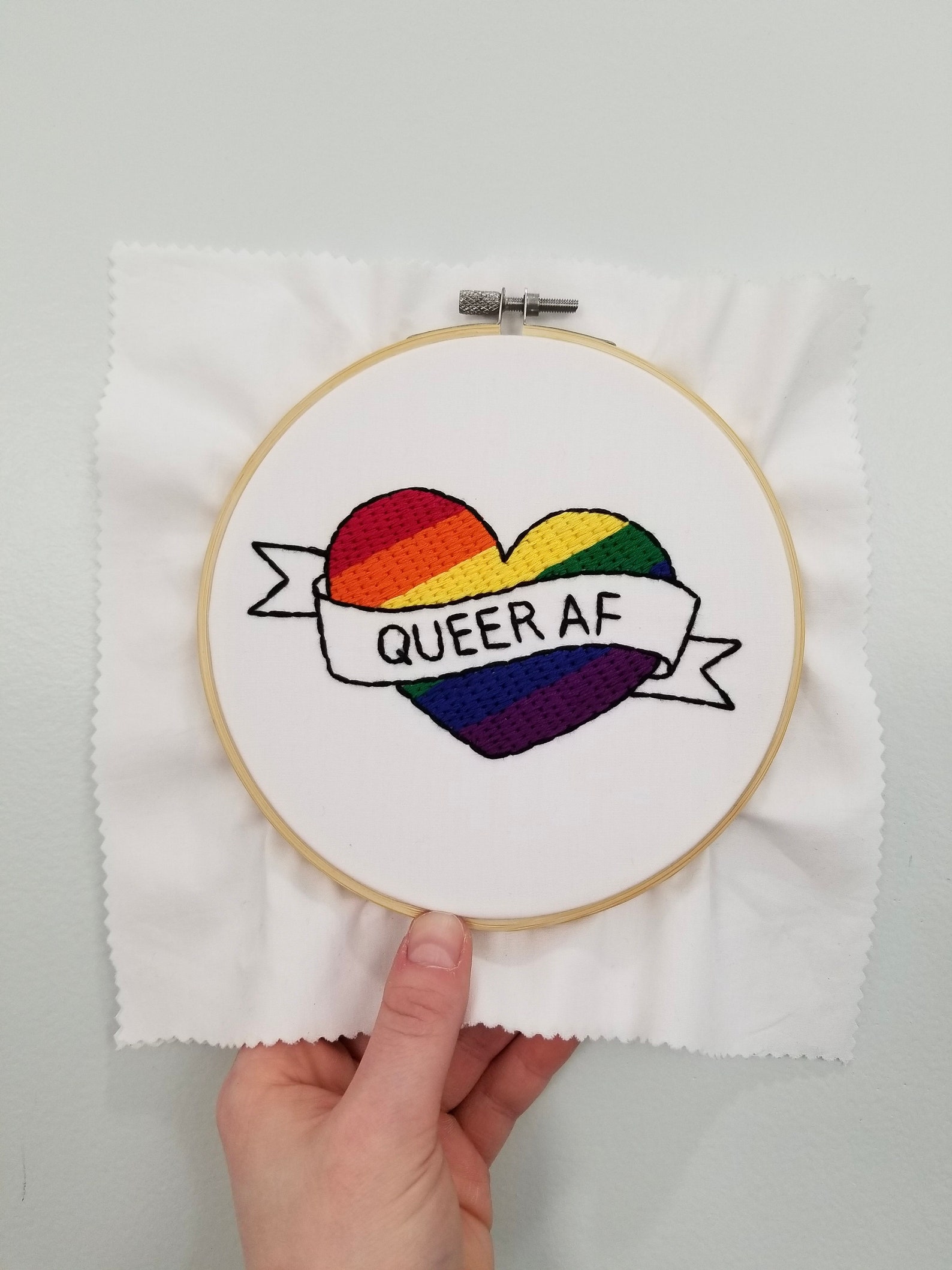 Pride Queer AF PDF Pattern, Embroidery, Learn to Embroider, Rainbow ...