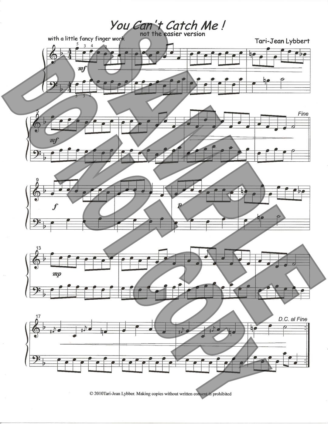 PDF You Can't Catch Me! Sheet Music - Etsy