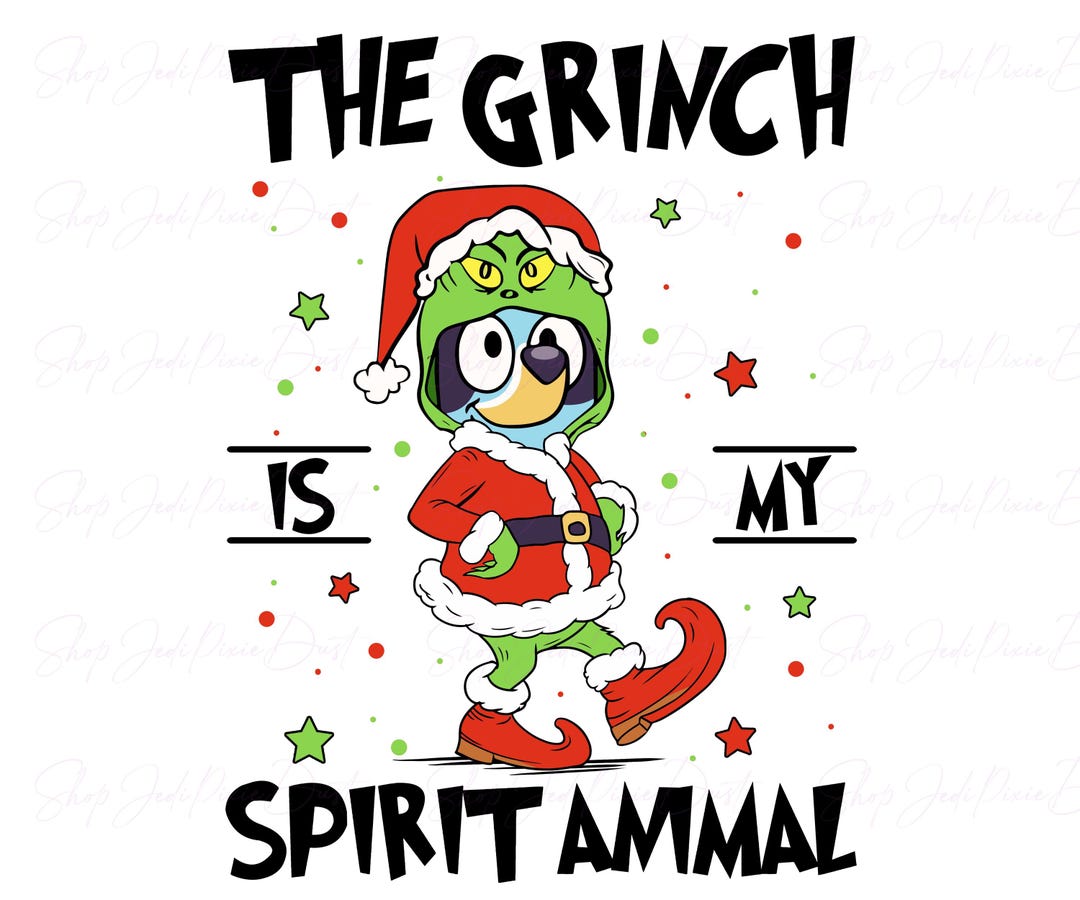 Bluey Grinch Spirit Animal - Etsy