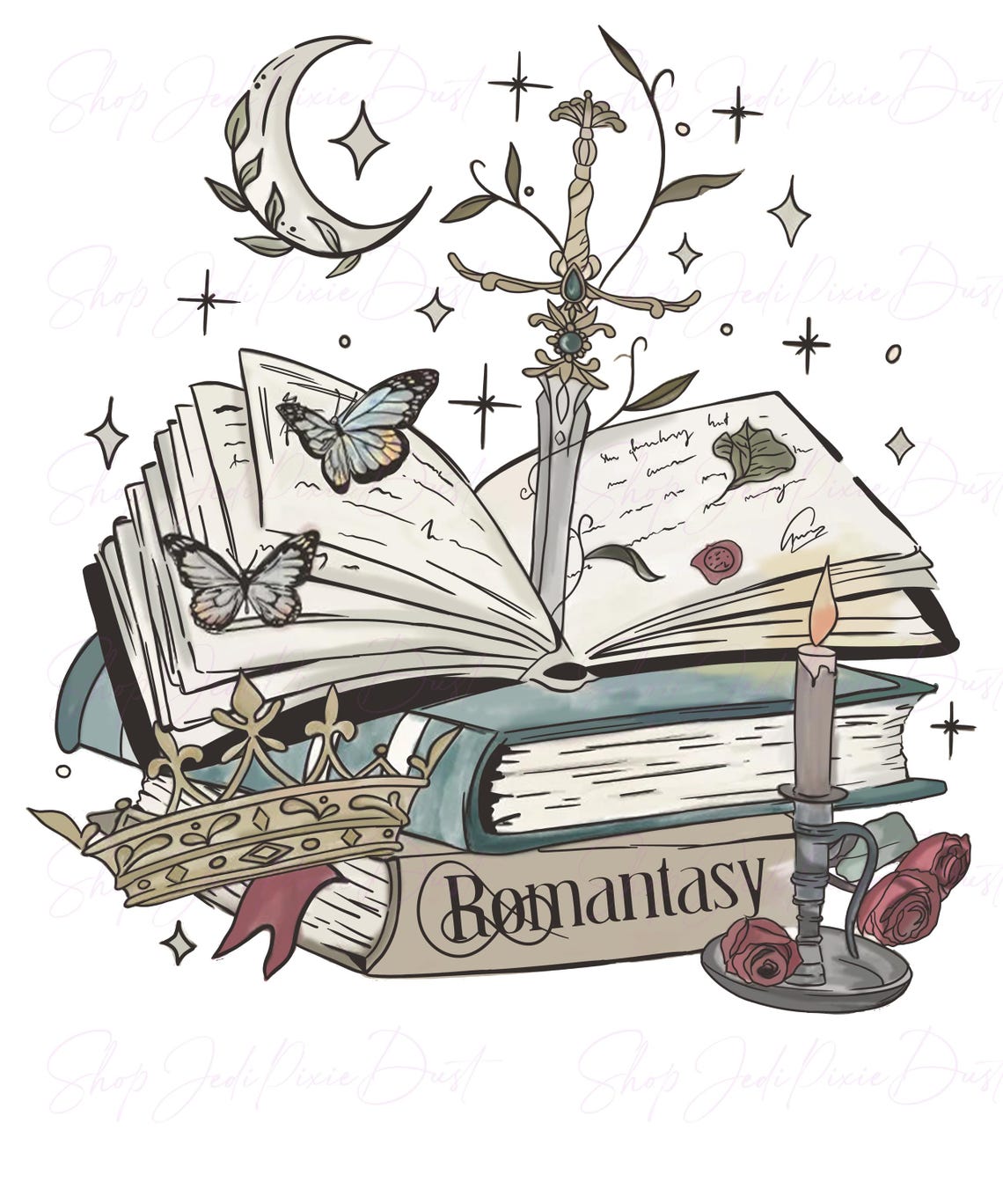 Romantasy Book Stack - Etsy