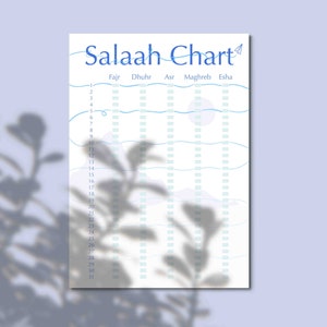 Digital Printable Paper Plane Monthly Salaah Chart - Etsy