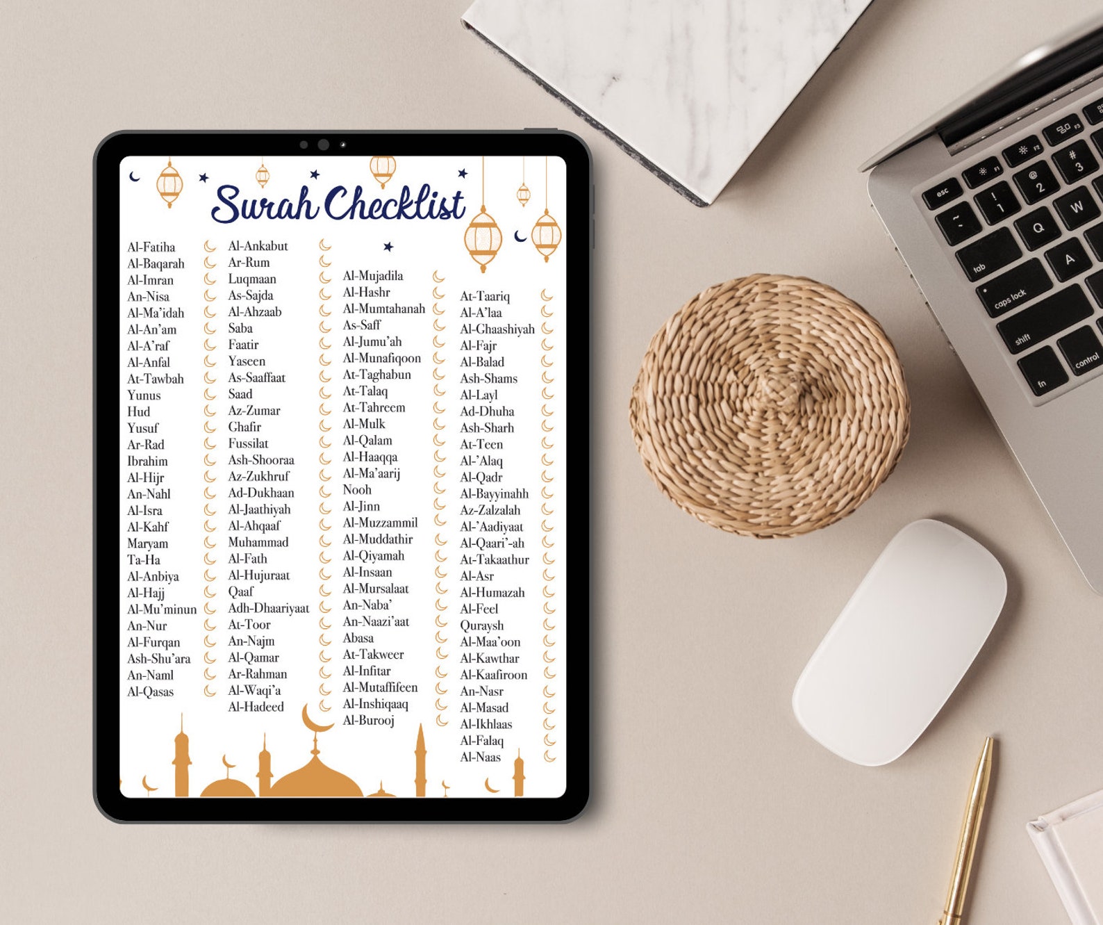 Islamic Digital Printable Surah and Para | Checklist Bundle - Etsy