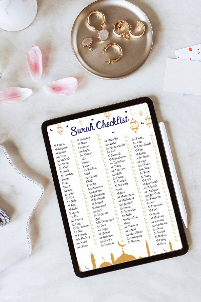 Islamic Digital Printable Surah and Para | Checklist Bundle - Etsy
