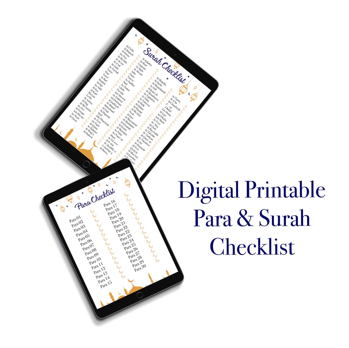 Islamic Digital Printable Surah and Para | Checklist Bundle - Etsy