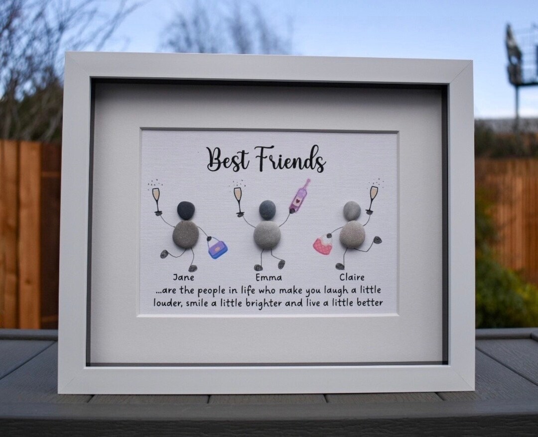 Best Friends Pebble Art, Personalised Gift for Best Friend, Friends ...