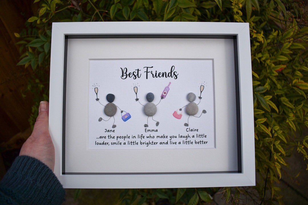 Best Friends Pebble Art, Personalised Gift for Best Friend, Friends ...