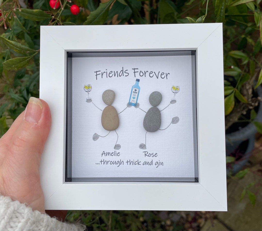Handmade Pebble Art Friendship Gift: Personalised Gin Lover Present ...
