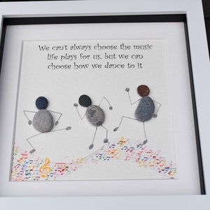 Dancing Friends Pebble Art, Fun Gift for Friend, Music Pebble Picture ...