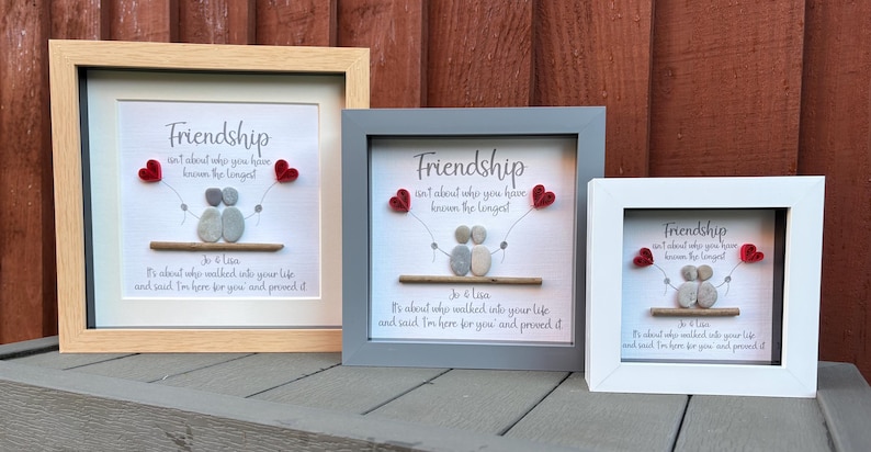 Personalised Friendship Pebble Art Picture, Best Friend Gift ...