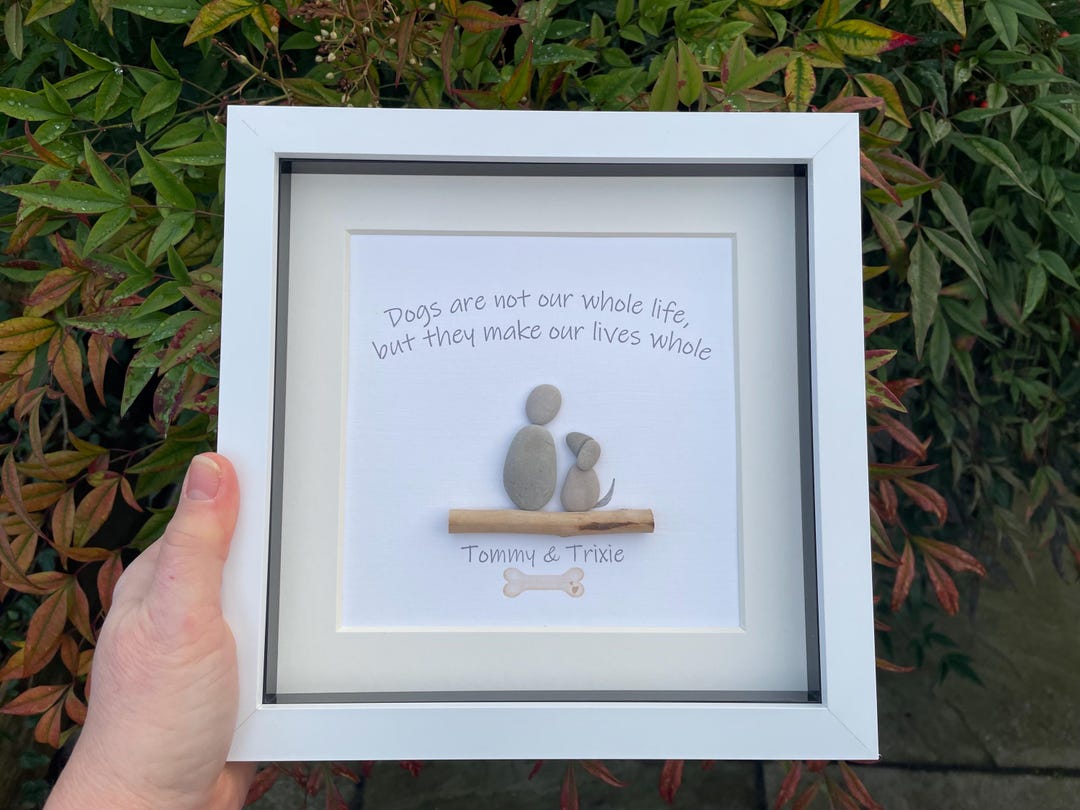 Personalised Dog Pebble Art Memorial - Unique Pet Keepsake ...