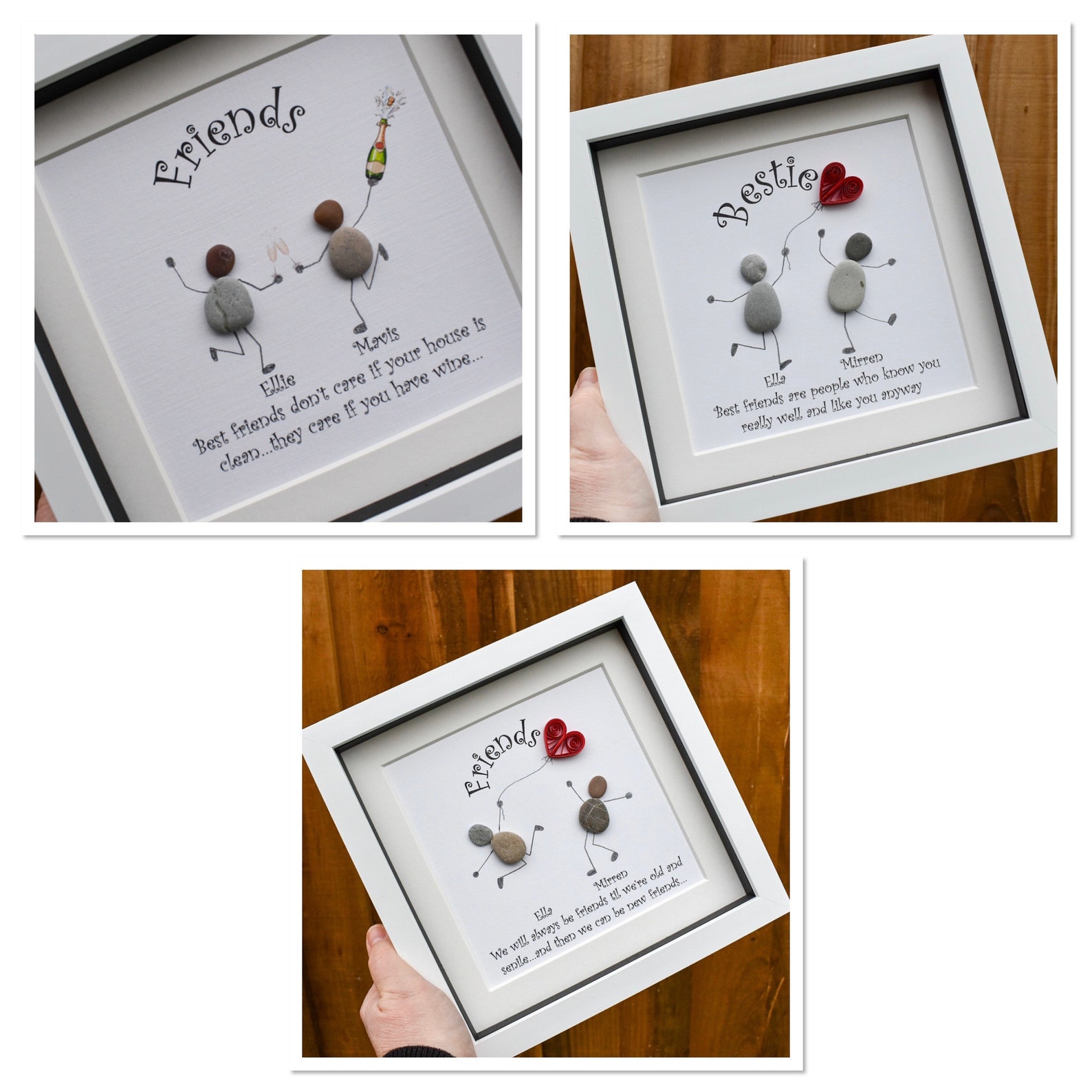 Best Friends Pebble Picture, Bestie, Friendship, Gift for Friend, Best ...