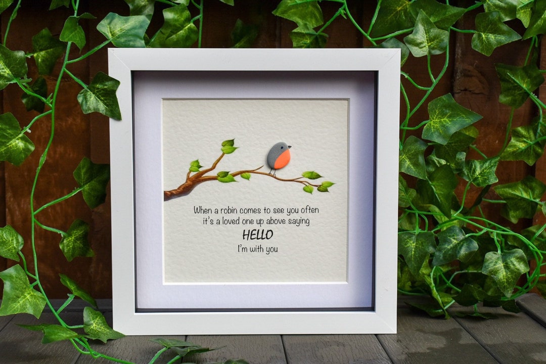 Robin Picture, in Memory Quote, Remembrance Gift, RIP, Grieving Gift ...